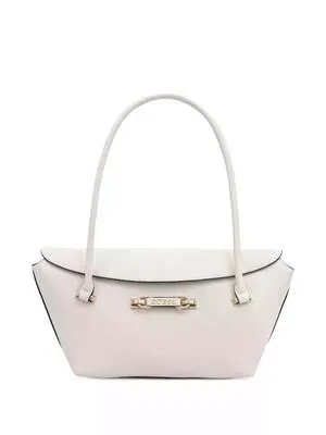 Guess Logo-plaque Pebbled Tote Bag - Neutrals