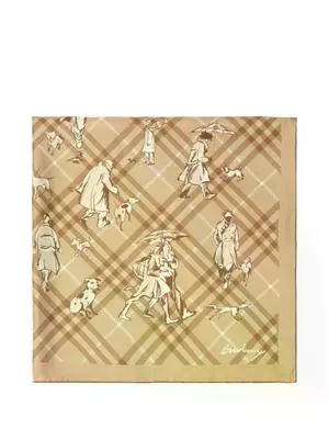 Burberry Plaid Silk Square Scarf