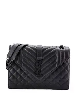 Saint Laurent Classic Monogram Envelope Satchel Mixed Matelasse Leather Medium Shoulder Bag