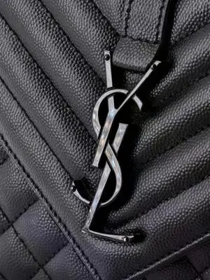 Saint Laurent Classic Monogram Envelope Satchel Mixed Matelasse Leather Medium Shoulder Bag