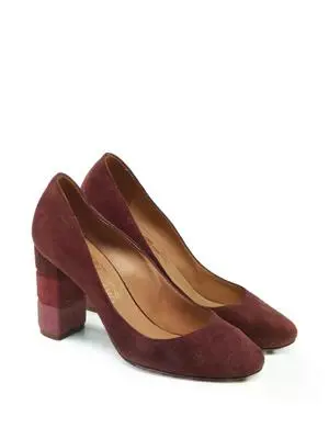 FERRAGAMO Madia Round-toe Block-heel Pumps