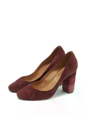FERRAGAMO Madia Round-toe Block-heel Pumps