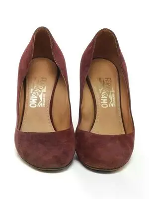 FERRAGAMO Madia Round-toe Block-heel Pumps