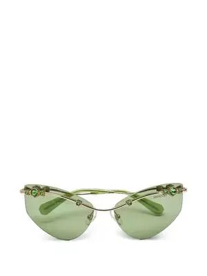 SWAROVSKI Crystal-embellished Rimless Cat-eye Sunglasses - Gold