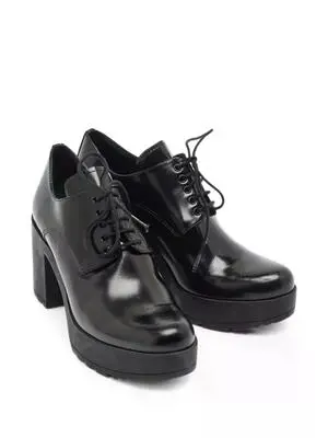Prada Leather Lace-up Ankle Boots