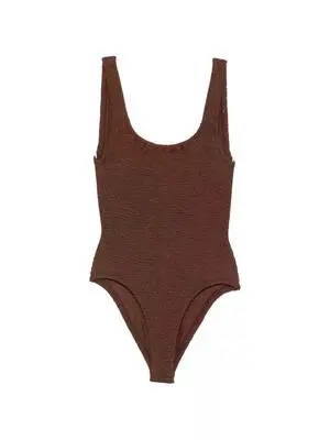 Hunza G Crinkle-effect Swimsuit - Brown