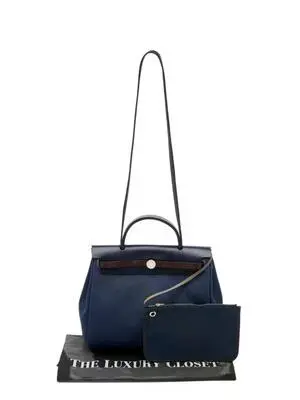 Hermès 2023 31 Herbag Zip Clou De Selle Tote Bag - Blue
