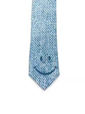 Moschino Denim-print Silk Tie