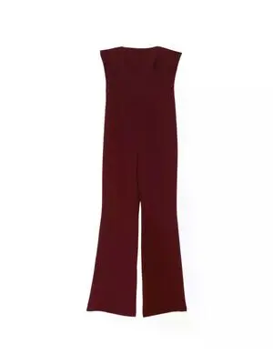 ISABEL SANCHIS Strapless Flared Jumpsuit - Red