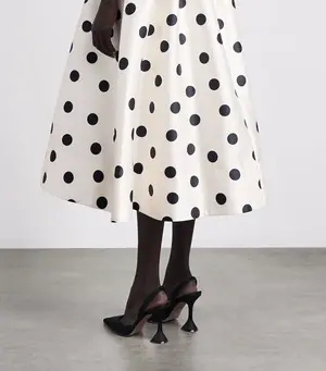 Rebecca Vallance Satin Polka Dot Bacio Midi Dress