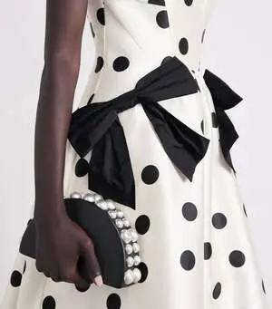 Rebecca Vallance Satin Polka Dot Bacio Midi Dress