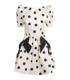 Rebecca Vallance Satin Polka Dot Bacio Mini Dress