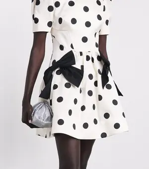 Rebecca Vallance Satin Polka Dot Bacio Mini Dress