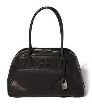 Miu Miu Nappa Leather Vivant Top-handle Bag - Black
