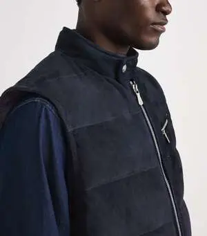 Eleventy Down-filled Suede Gilet