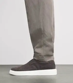 Eleventy Flannel Slip-on Sneakers
