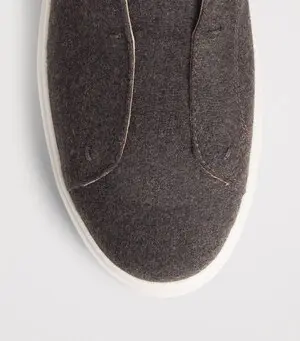 Eleventy Flannel Slip-on Sneakers