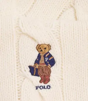 Polo Ralph Lauren Wool-blend Cable-knit Bear Scarf - Ivory