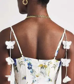Camilla Linen-silk Corset Midi Dress