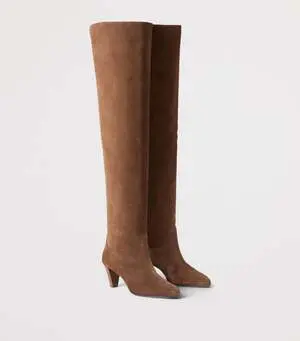 Ralph Lauren Suede Harlee Knee-high Heeled Boots 55