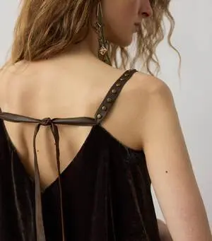 Ralph Lauren Velvet Asymmetrical Idina Top