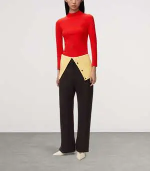 Loewe Wool-blend Knit-detail Trousers