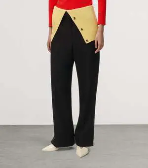 Loewe Wool-blend Knit-detail Trousers