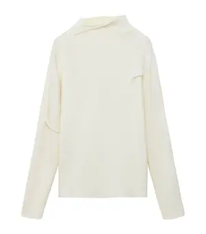 Loewe Draped Cut-away Sweater - White