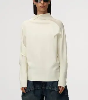 Loewe Draped Cut-away Sweater - White