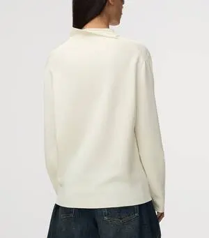 Loewe Draped Cut-away Sweater - White