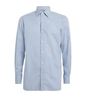 100HANDS Cotton Houndstooth Shirt - Blue