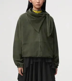 Loewe Suede Scarf-detail Jacket