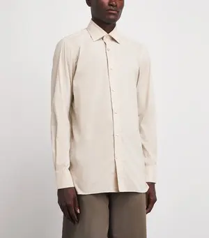 100HANDS Cotton-silk-wool Stripe Shirt