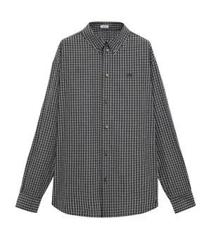 Loewe Check Anagram Embroidered Shirt - Black