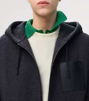 Loewe Wool-silk Tweed Hooded Jacket