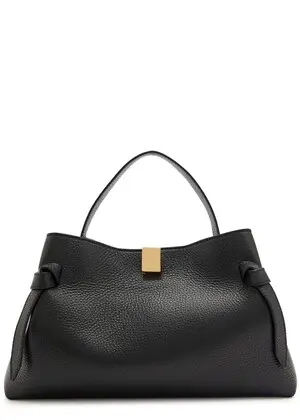 Yuzefi Gyoza Grained Leather Tote - Black