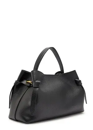 Yuzefi Gyoza Grained Leather Tote - Black