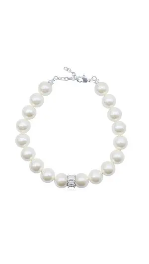 BAYEMEYC Astrion Pearl Choker Necklace - Silver
