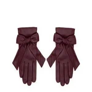 RAINSISTERS Rainsisters Leather Gloves With Cashmere Lining Red