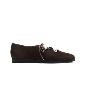 NAGUISA Cleta Suede Wedge Sandals - Brown