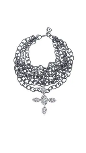 BAYEMEYC Strega Multi Chain Pendant Necklace - Silver