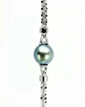 SMUCCII Malinora| Tahitian Pearl Bracelet - Silver