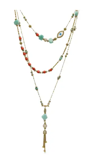 BAYEMEYC Mezclado Layered Necklace - Yellow