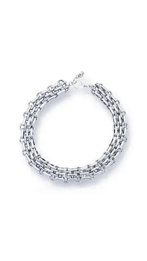 BAYEMEYC Renaissance Chain Choker Necklace - Silver