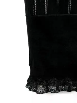 John Galliano 2000s Lace-trim Belted Midi Dress
