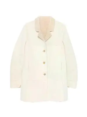 Source Unknown Odera Reversible Shearling Coat - Neutrals