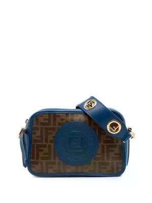 Fendi 2010-2026 Zucca Coated Canvas Ff Logo Camera Bag Crossbody Bag - Blue