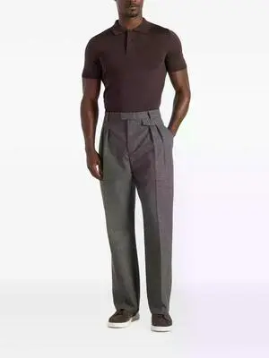 Manière De Voir Pierre In Dark Twin-pleat Tailored Pants