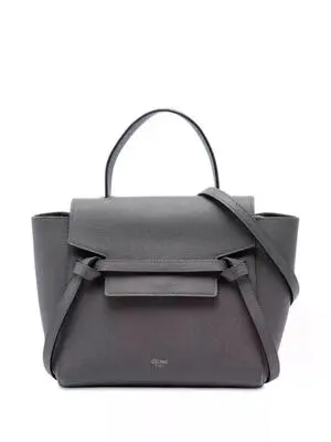 Celine 2015 Nano Grained Calfskin Belt Bag Satchel - Grey