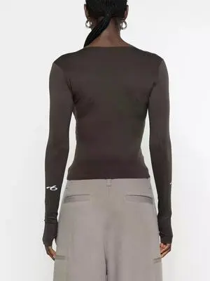 Balenciaga Contrast-piped Logo-print Top